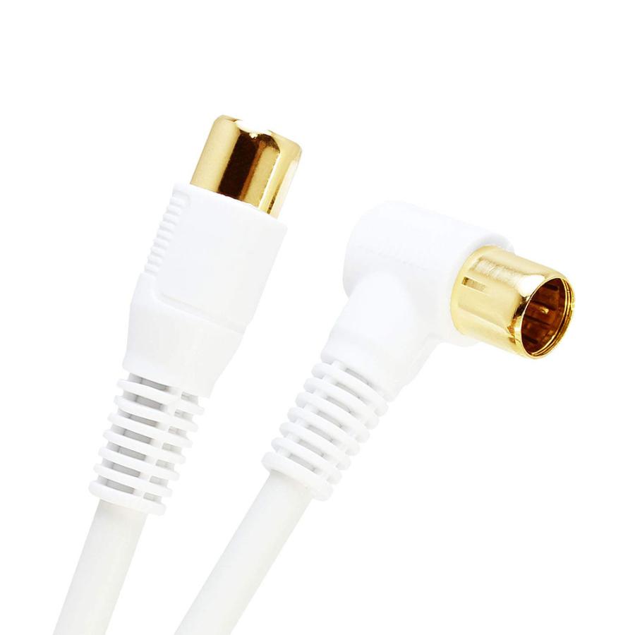 TARO'S アンテナケーブル 5m 同軸 S-4C-FB L型 - ストレート型 4K 8K対応 テレビ アンテナ TV 配線 BS CS CATV 地デジ 衛星放送 4CFB-LS5WH ...