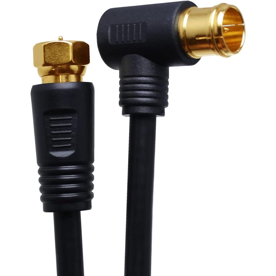 TARO'S アンテナケーブル 50cm 0.5m 同軸 S-4C-FB 4C L型 - F型(ネジ型) 4K 8K対応 テレビアンテナ コード 線 BS CS CATV 地デジ 4CLF ...