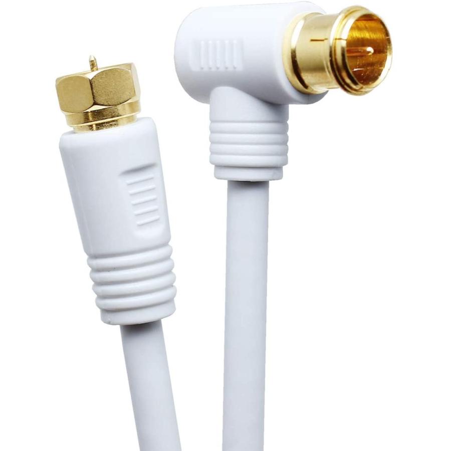 TARO'S アンテナケーブル 50cm 0.5m 同軸 S-4C-FB L型 - F型(ネジ型) 4K 8K対応 テレビアンテナ コード 線 BS CS CATV 地デジ 4CLF ...