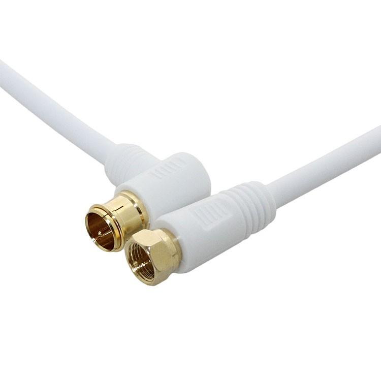 アンテナケーブル 2M 4K8K放送(3224MHz)対応 ホワイト [S-4C-FB 4C同軸 地デジ・BS・CS・CATV 金メッキ L型プラグ⇔F型接栓プラグ] 4CLF-02WH ...