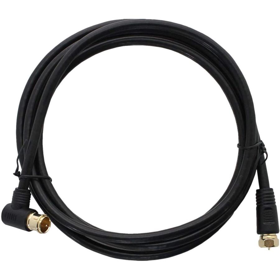 TARO'S アンテナケーブル 5m 同軸 S-4C-FB L型 - F型(ネジ型) 4K 8K対応 テレビアンテナ コード 線 BS CS CATV 地デジ 4CLF-05BK ブラック 黒 ...