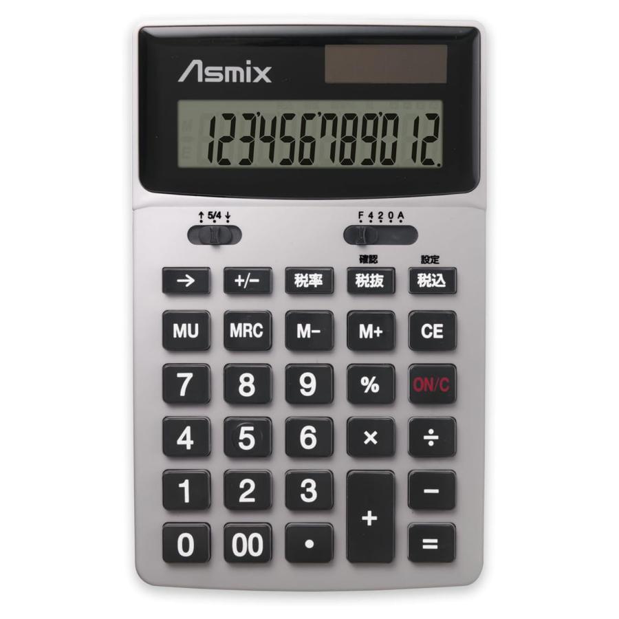 Asmix アスカ ビジネスカラー電卓 卓上 12桁 税率設定 新税率対応 シルバー かっこいい電卓 C1251S [送料無料] : タローズダイレクト Yahoo!店 - 通販 ...