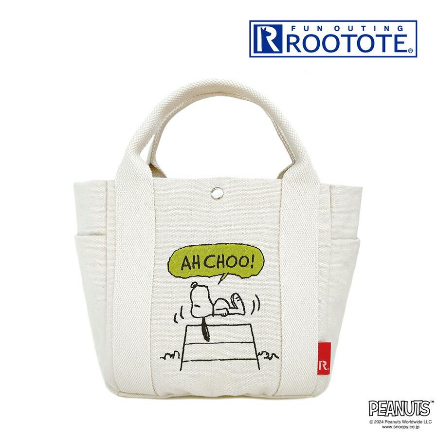 【レターパック配送/時間指定不可】【ROOTOTE】 8384 IP.デリ.ピーナッツ-0A ミニトート 使いやすい スヌーピー キャラクター レディース ギフト アイボリー ...
