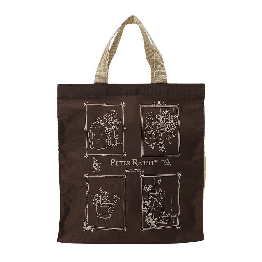 ピーターラビット 【PETER RABBIT】0646 ハンドバッグ かばん バッグ 手持ち サブバッグ エコバッグ キャラクター 角型 うさぎ 使いやすい 軽量 ブラック ...