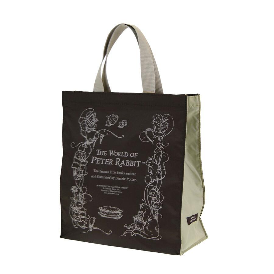 ピーターラビット 【PETER RABBIT】0646 ハンドバッグ かばん バッグ 手持ち サブバッグ エコバッグ キャラクター 角型 うさぎ 使いやすい 軽量 ブラック ...