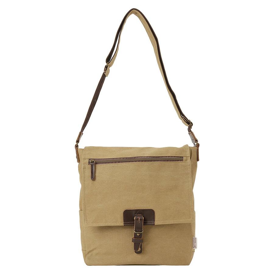 【帆布工房】3X96 VINTAGE2シリーズ ショルダーバッグ ハンプ 綿 コットン 縦型 かぶせ ショルダー 斜め掛け シンプル カーキ ...