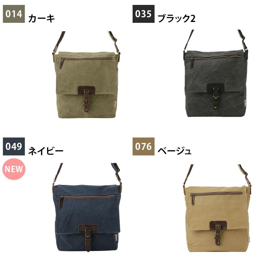 【帆布工房】3X96 VINTAGE2シリーズ ショルダーバッグ ハンプ 綿 コットン 縦型 かぶせ ショルダー 斜め掛け シンプル カーキ ...