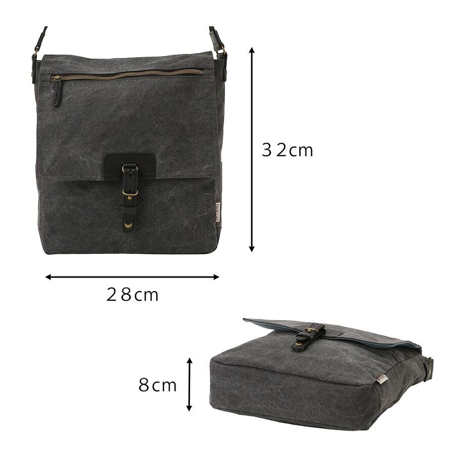 【帆布工房】3X96 VINTAGE2シリーズ ショルダーバッグ ハンプ 綿 コットン 縦型 かぶせ ショルダー 斜め掛け シンプル カーキ ...