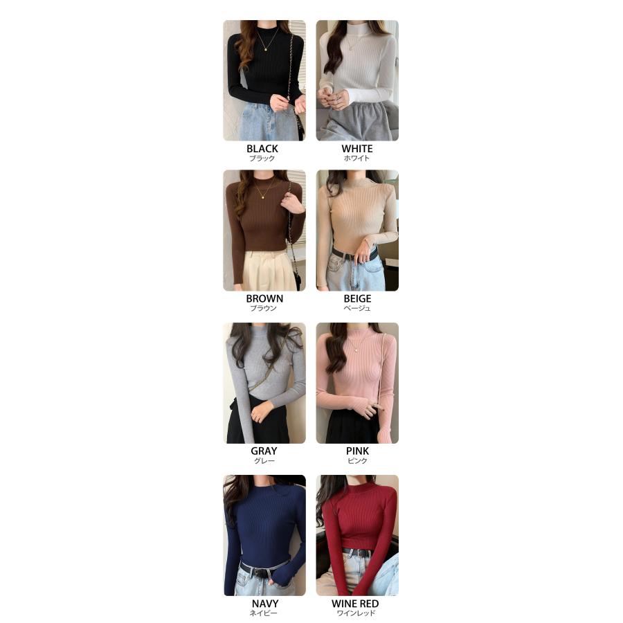 ニット カットソー 長袖 レディース トップス リブニット リブセーター クールネック インナー きれいめ おしゃれ 着痩せ 長袖Tシャツ ストレッチ スリム : NVCLOSET - 通販 ...