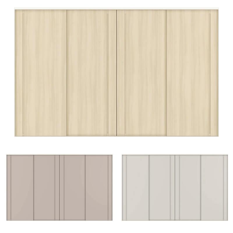 ラシッサ 【オーダーサイズ 】室内引戸 Vレール方式 リクシル ラシッサD キナリモダン 引違い戸4枚建 AKHF-LBA ケーシング付枠 ...