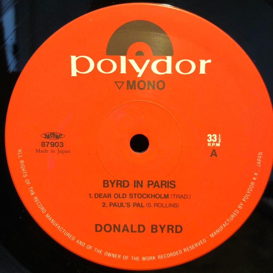The Donald Byrd Quintet / In Paris LP POLYDOR JAPAN : tatsuda records ...