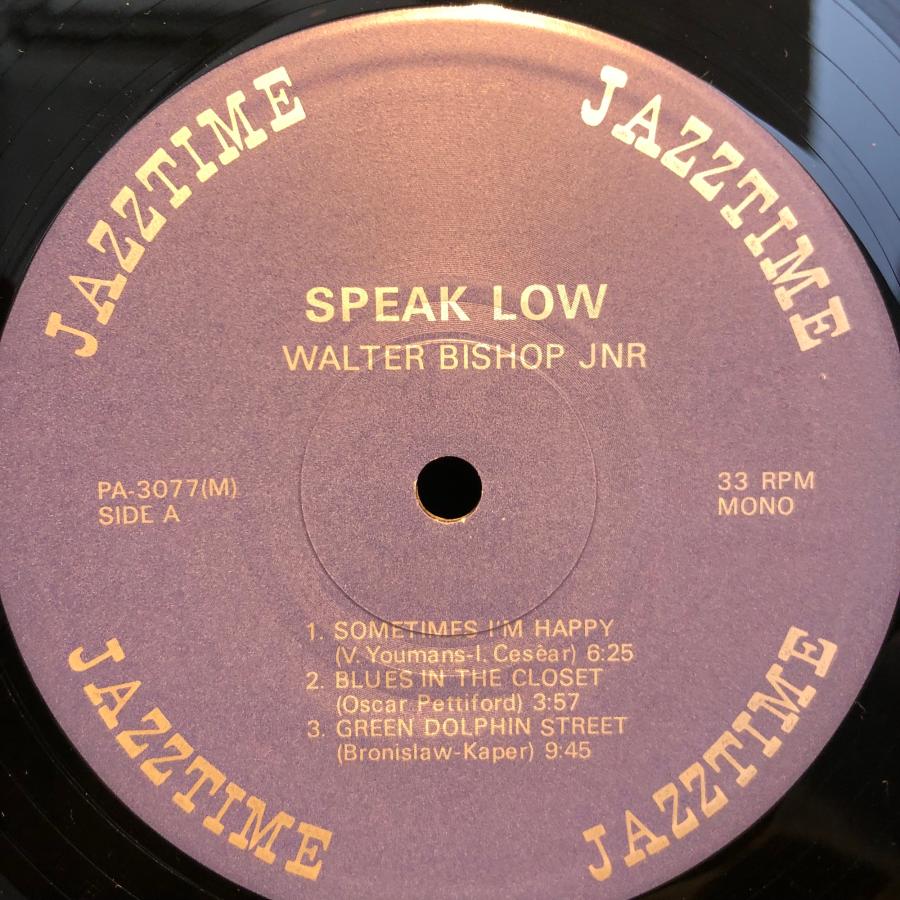 Speak Low / Walter Bishop Jr. Trio LP Jazztime ・Trio Records : tatsuda records - 通販 - Yahoo!ショッピング