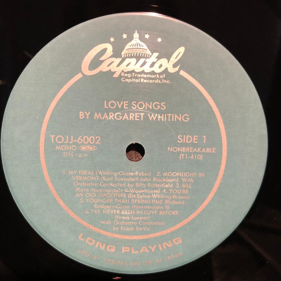 Margaret Whiting / Love Songs LP Capitol Records・TOSHIBA-EMI : d-3482 ...