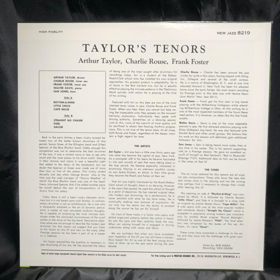 Arthur Taylor Charlie Rouse, Frank Foster / Taylor's Tenors LP NEW JAZZ ...
