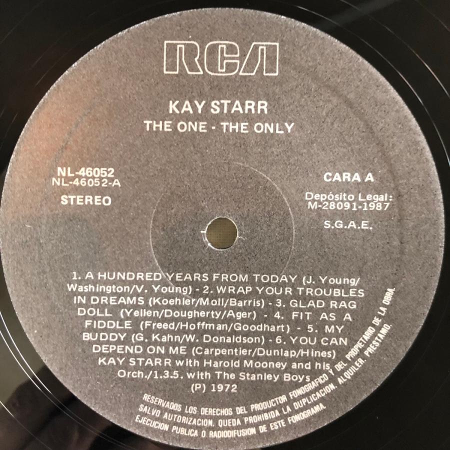 Kay Starr / The One-The Only LP RCA : tatsuda records - 通販 - Yahoo!ショッピング