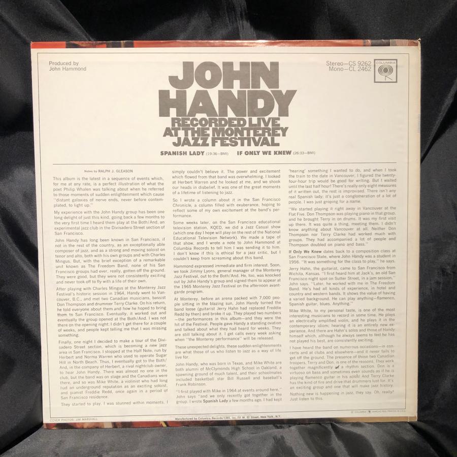 John Handy / Recorded Live At The Monterey Jazz Festival LP Columbia ...