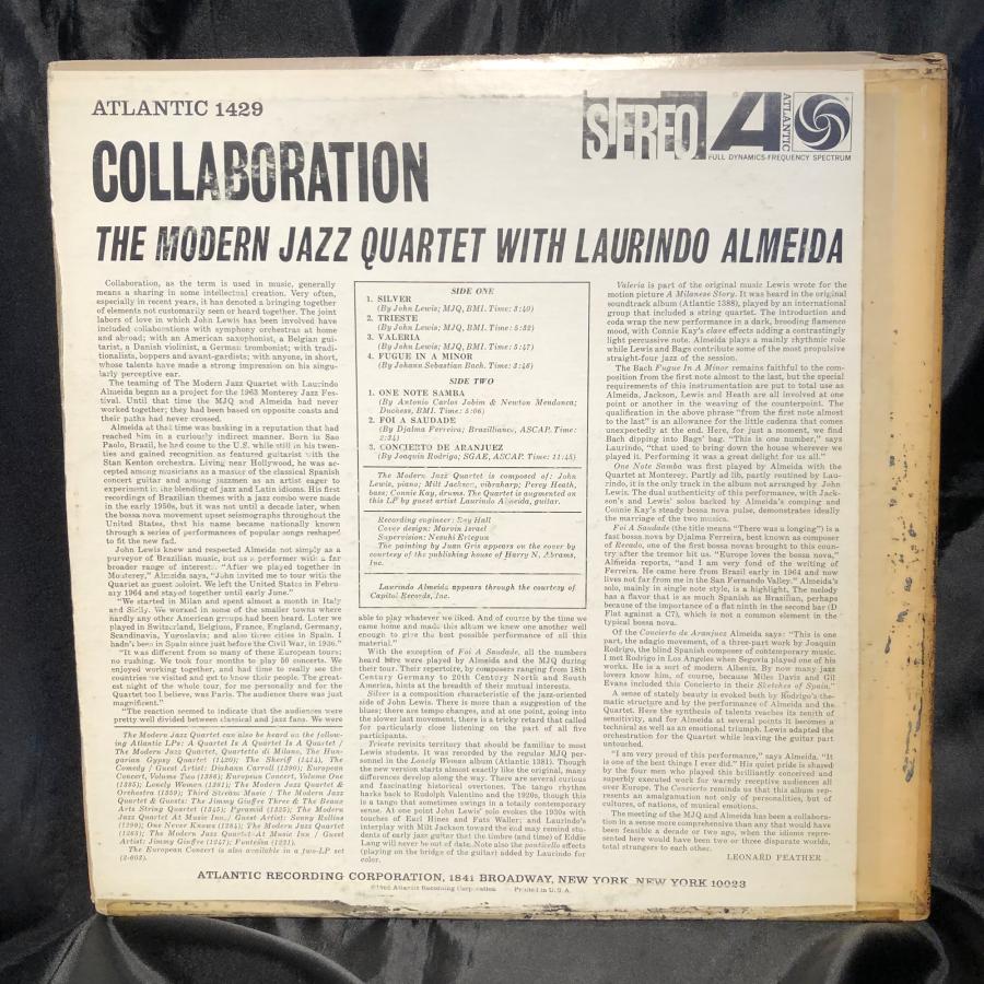 The Modern Jazz Quartet With Laurindo Almeida / Collaboration LP Atlantic : j-2642 : tatsuda ...