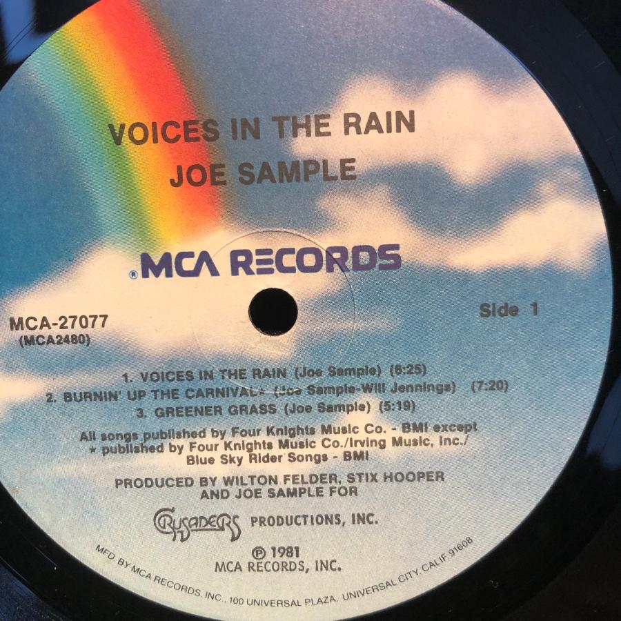 Joe Sample / Voices In The Rain LP MCA Records : j-2771 : tatsuda records - 通販 - Yahoo!ショッピング