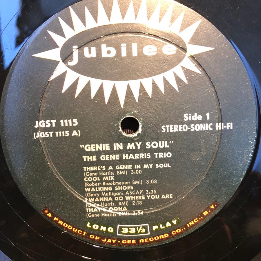 The Gene Harris Trio / Genie In My Soul LP Jubilee : tatsuda records ...