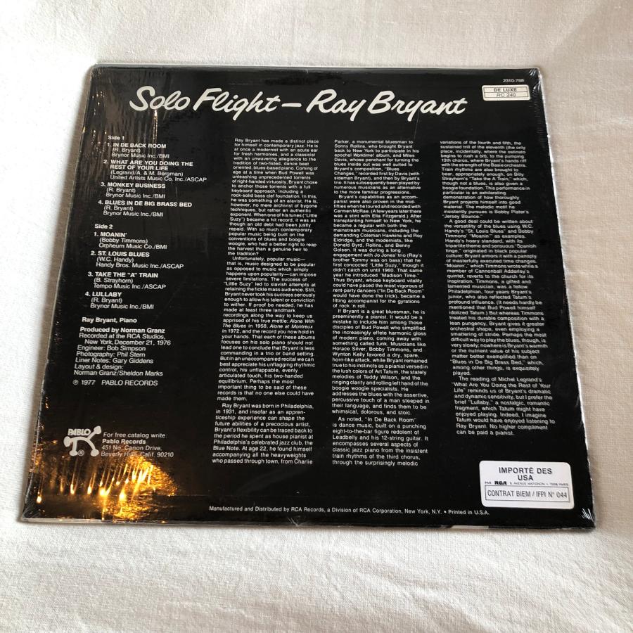 Ray Bryant / Solo Flight LP Pablo Records : tatsuda records - 通販 - Yahoo!ショッピング