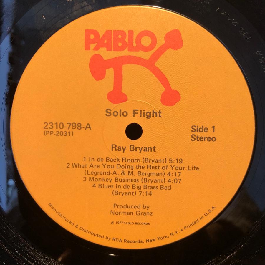 Ray Bryant / Solo Flight LP Pablo Records : tatsuda records - 通販 - Yahoo!ショッピング