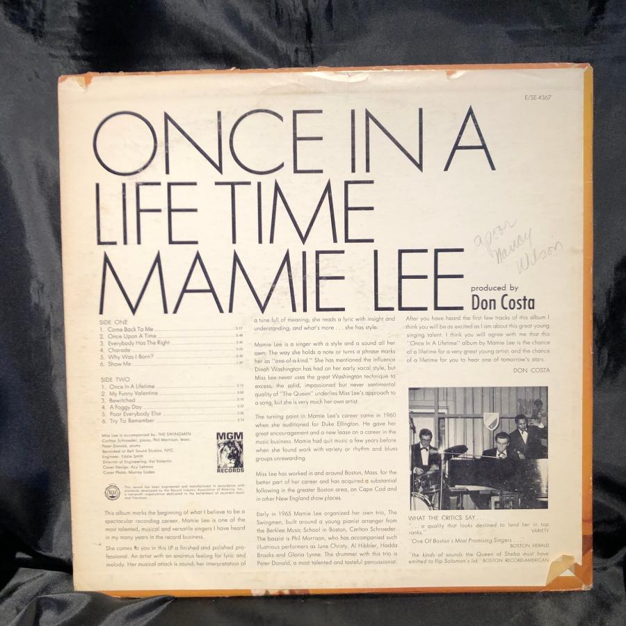 Mamie Lee / Once In A Lifetime LP MGM Records : tatsuda records - 通販 ...