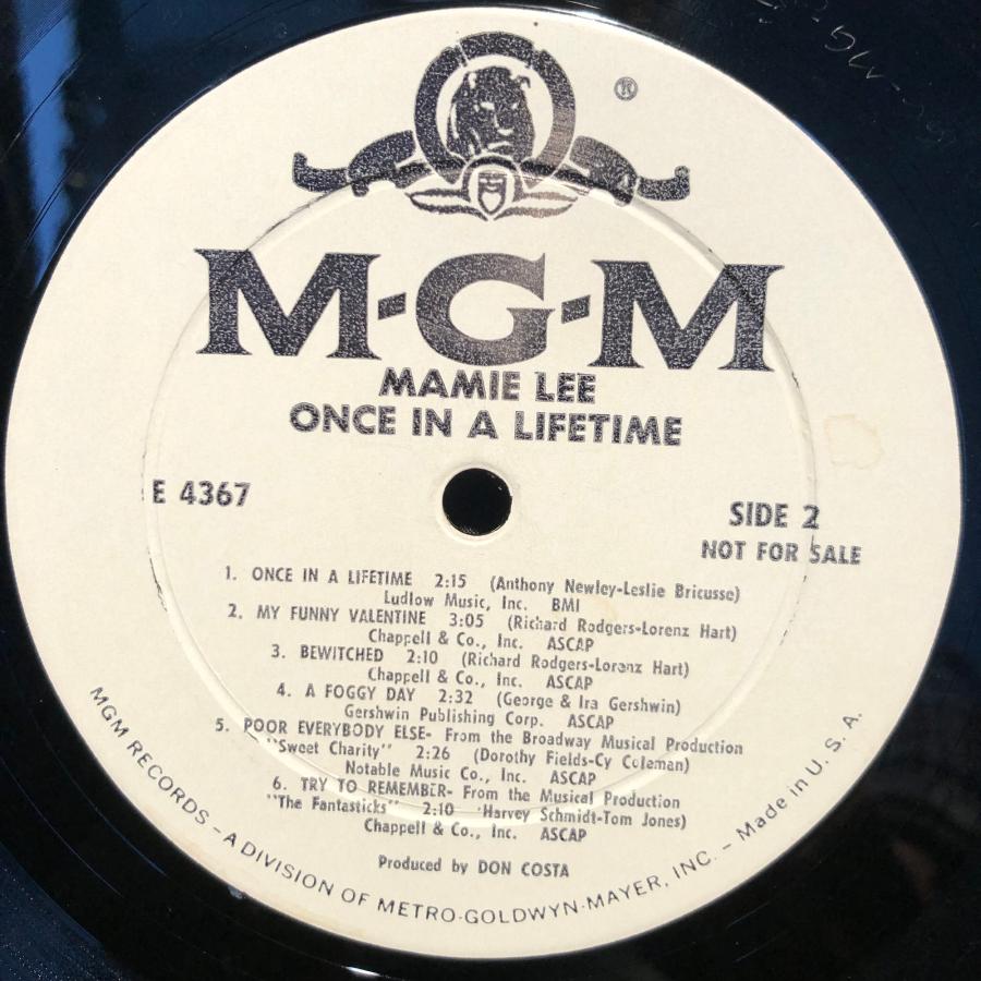 Mamie Lee / Once In A Lifetime LP MGM Records : tatsuda records - 通販 ...