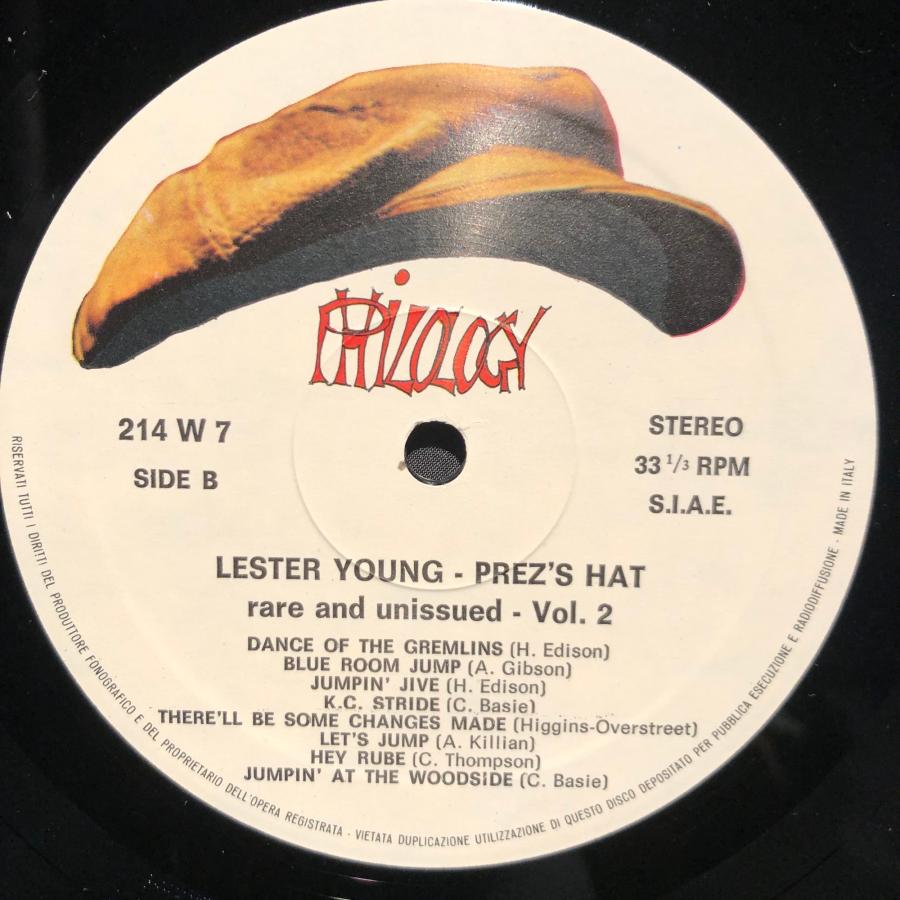 Lester Young / Prez's Hat Vol. 2 LP Philology : tatsuda records - 通販 - Yahoo!ショッピング