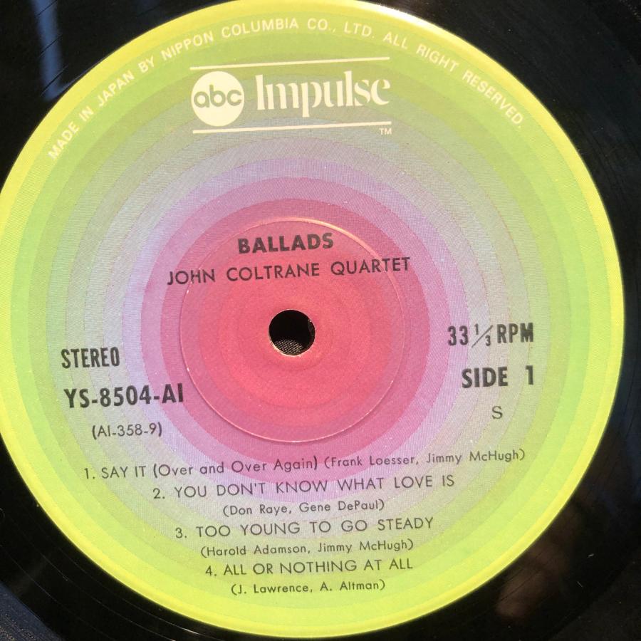 John Coltrane Quartet / Ballads LP Impulse! : j-4016 : tatsuda records - 通販 - Yahoo!ショッピング
