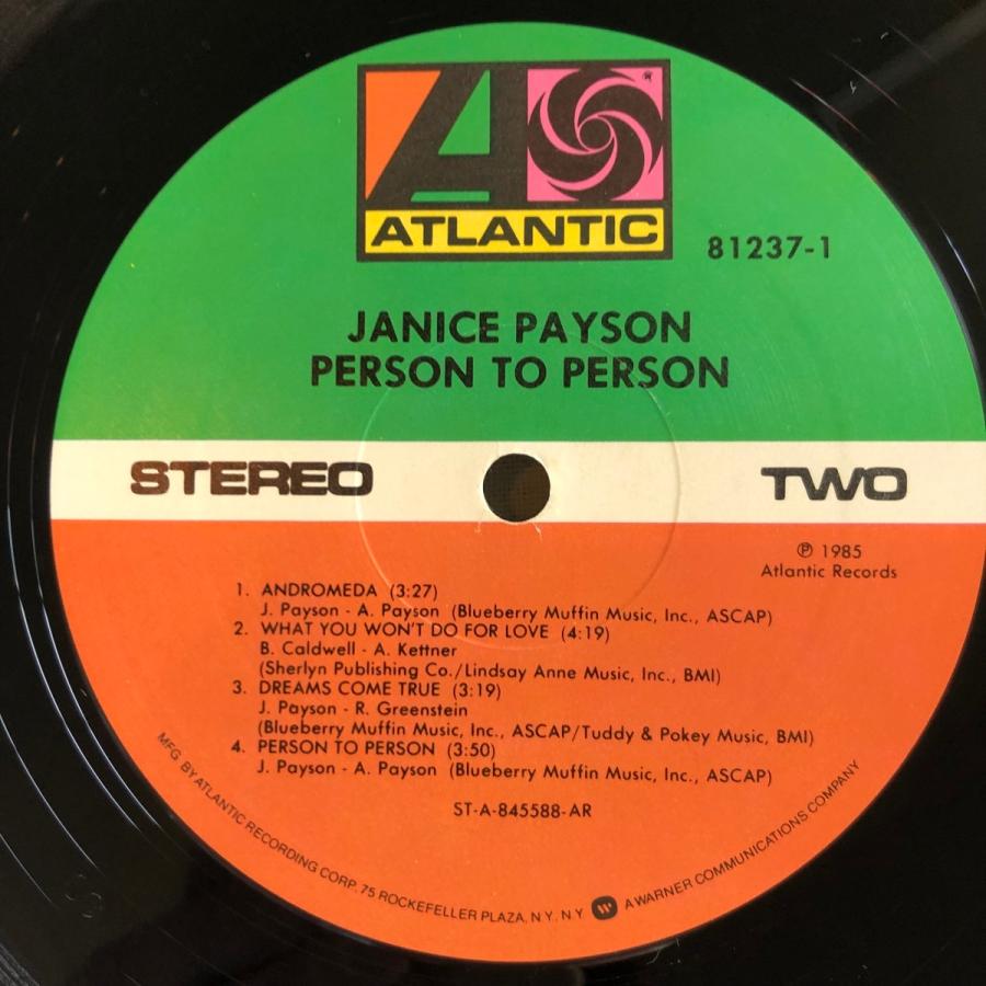 Janice Payson / Person To LP Atlantic : tatsuda records - 通販 - Yahoo!ショッピング