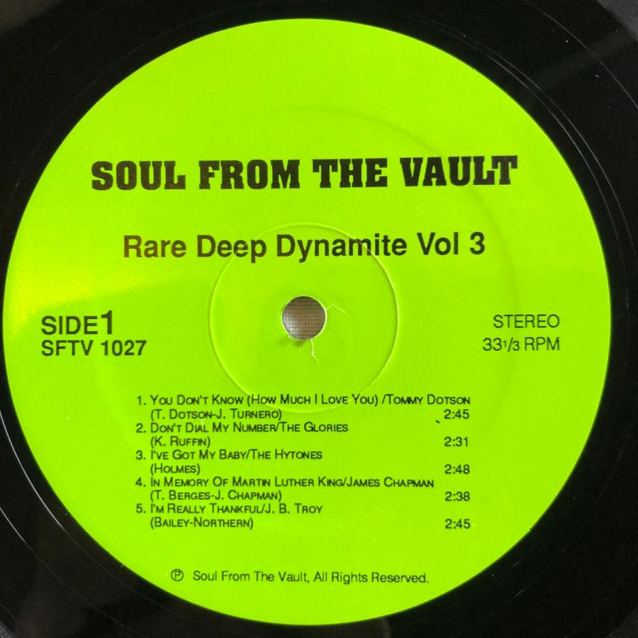Rare Deep Dynamite Vol 3 LP Soul From The Vault : tatsuda records - 通販 ...