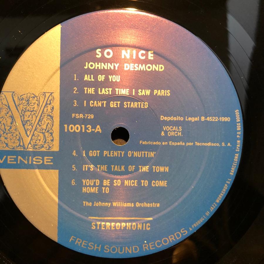 Johnny Desmond / So Nice! LP Venise ・FRESH SOUND RECORDS : z-2880 ...