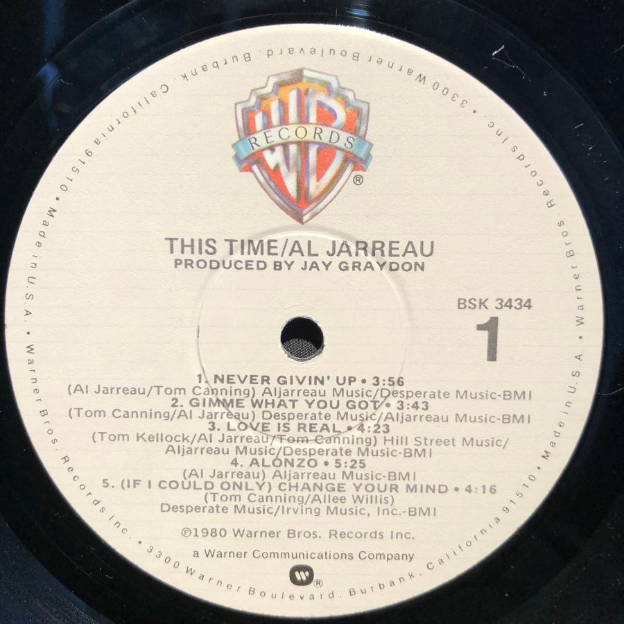 Al Jarreau / This Time LP Warner Bros. Records : tatsuda records - 通販 - Yahoo!ショッピング