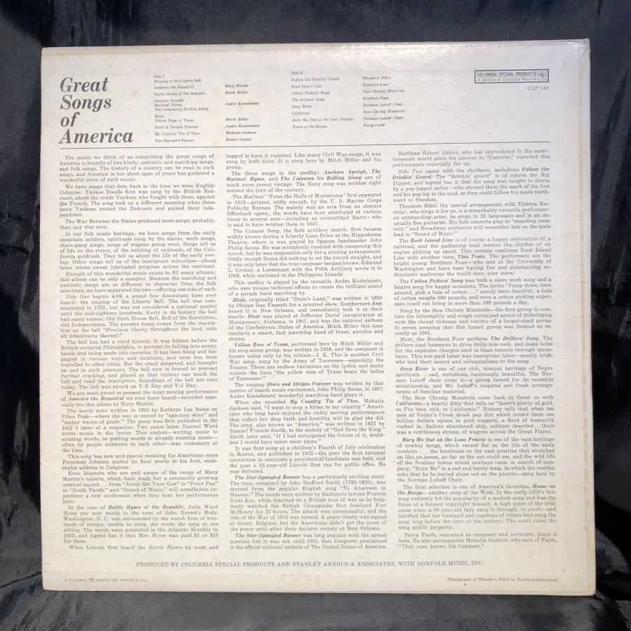 Various / Great Songs Of America LP Columbia Special Products : tatsuda ...