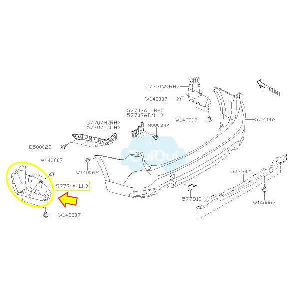 SUBARU 57731SJ420【スバル純正】リヤバンパーカバー サイド(左) SKフォレスター Sport以外のグレード用【SUBARU ...