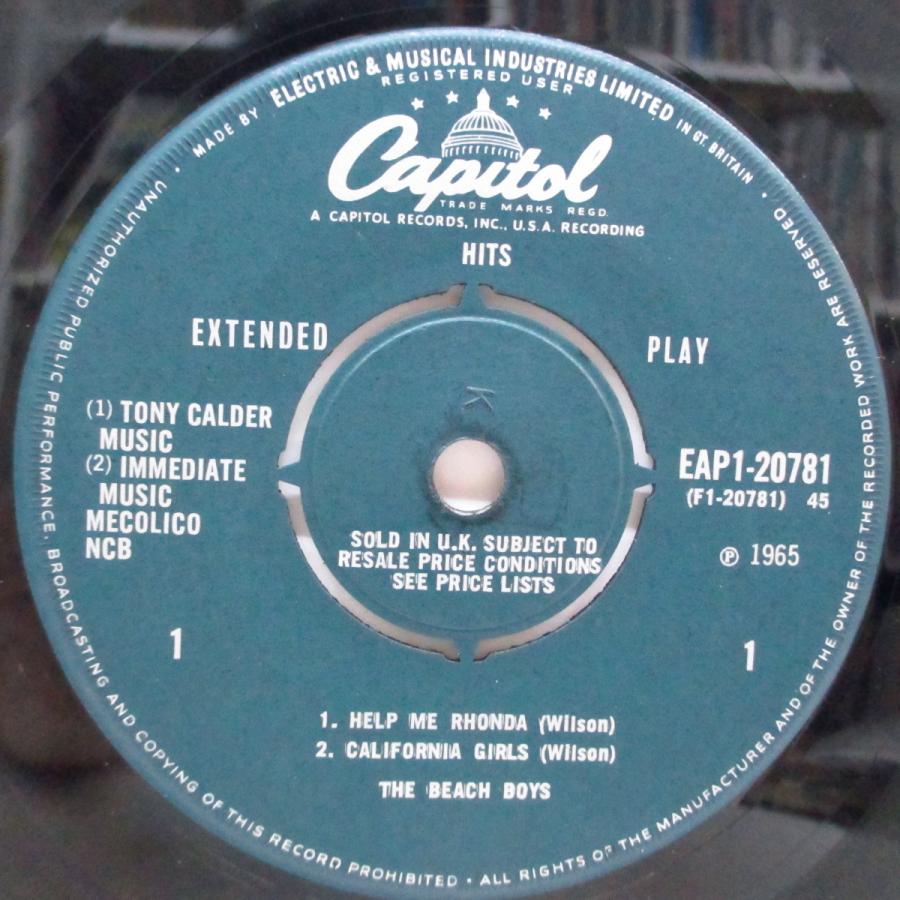 BEACH BOYS-Hits (UK オリジナル Mono 7"EP+CFS) : TIME BOMB RECORDS - 通販 ...