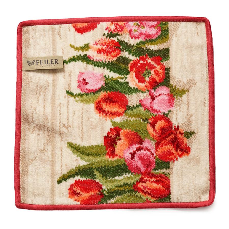 feiler（フェイラー） 母の日 アムステルダム チューリップ Amsterdam ハンカチ ハンドタオル 花 花柄 プレゼント 人気 タオルハンカチ 25×25cm レッド Red ...