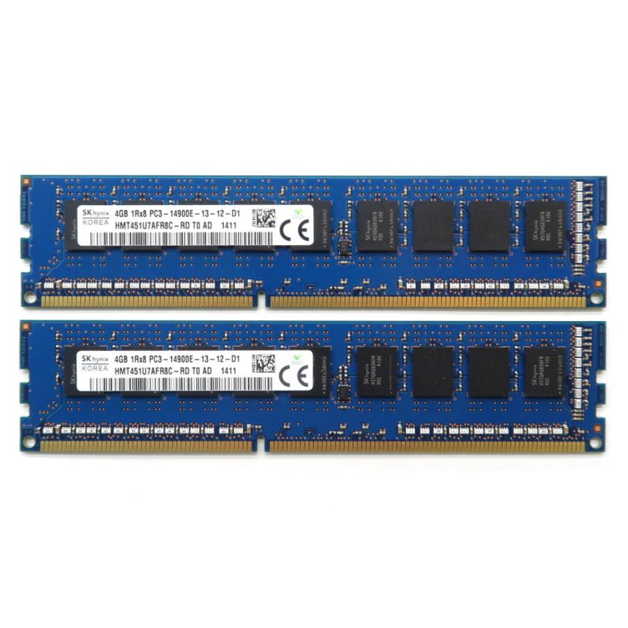 Sk hynix 4GBx2枚セット8GB分 PC3-14900E DDR3 ECC Unbuffered DELL Precision T3610 hp Z420/Z620/Z820等対応 ...