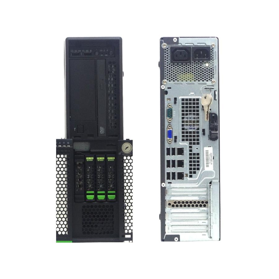 富士通 PRIMERGY TX120 S3 Xeon E3-1230 v2 3.3GHz 8GB 450GBx3台(SAS2.5インチ ...