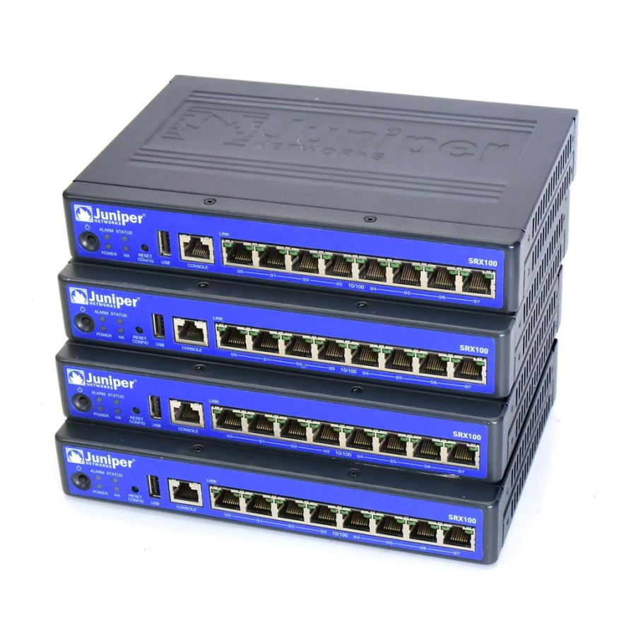 Juniper 4台セット SRX100 512MBモデル JUNOS 11.4R4.4 インストールライセンス dynamic-vpn ...
