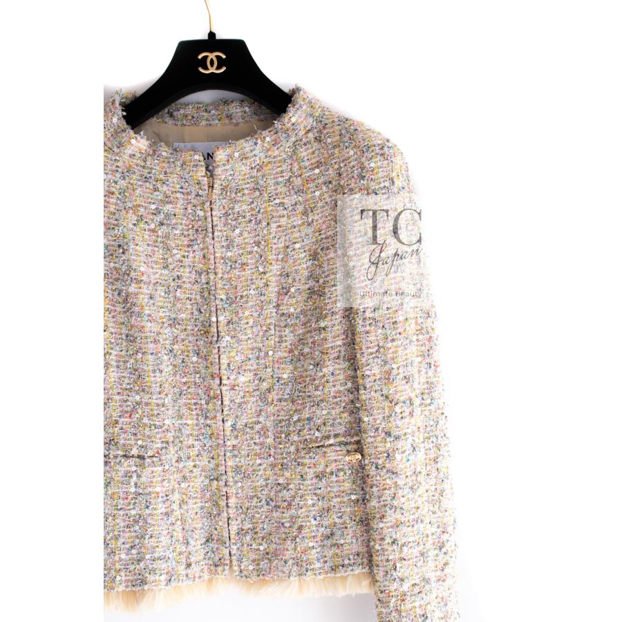 CHANEL シャネル ジャケット イエロー マルチカラー ルサージュ CHANEL シャネル ジャケット イエロー マルチカラー ルサージュ