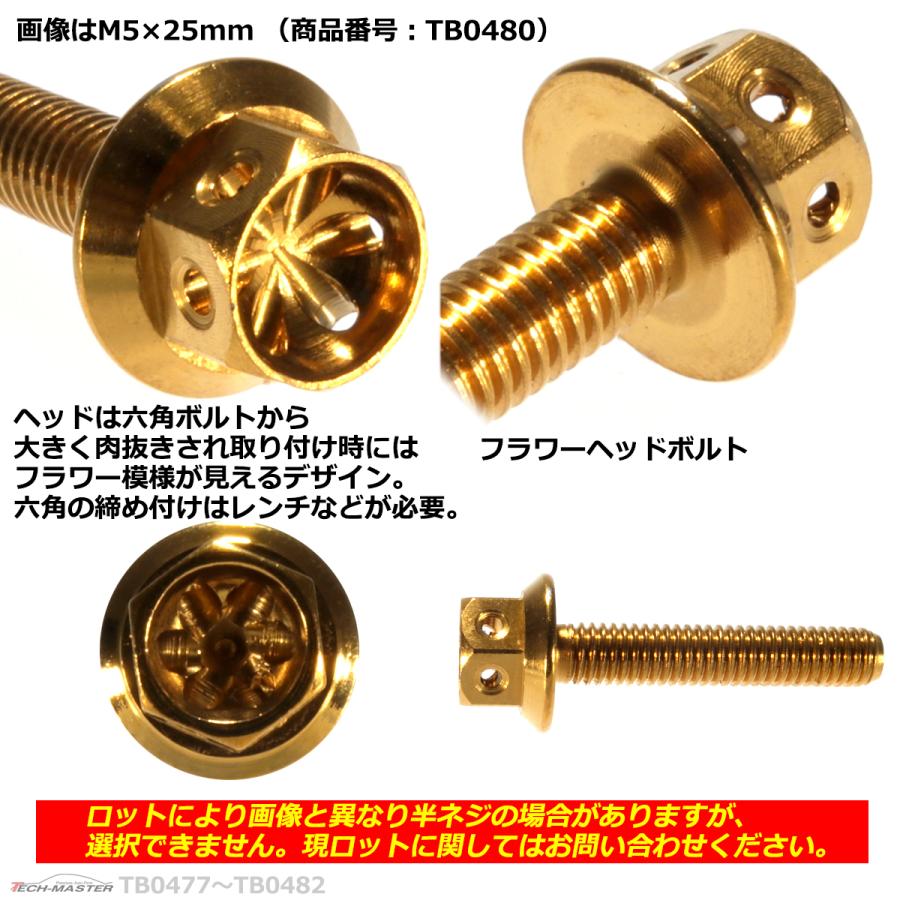 六角ボルト M5×15mm P0.8 フラワーヘッド ステンレス ゴールド 1個 TB0478 :TB0478:TECH-MASTER - 通販 - Yahoo!ショッピング