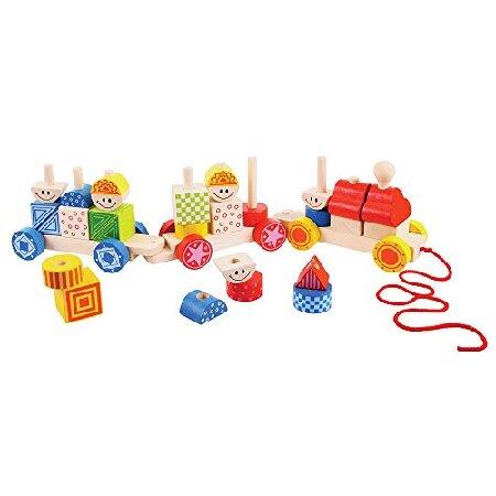 Bigjigs Toys Wooden Build Up Train - Pull Along for Babies and Toddlers ...