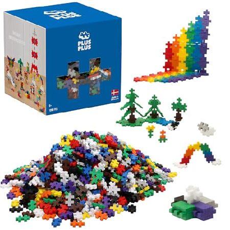 PLUS - Open Play Set 1200 Piece Basic Color Mix, Construction Building Stem Toy, Interlocking ...