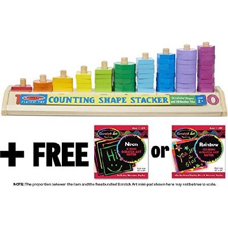 Melissa ＆ Doug Counting Shape Stacker 1 Scratch Art Mini-Pad Bundle ...