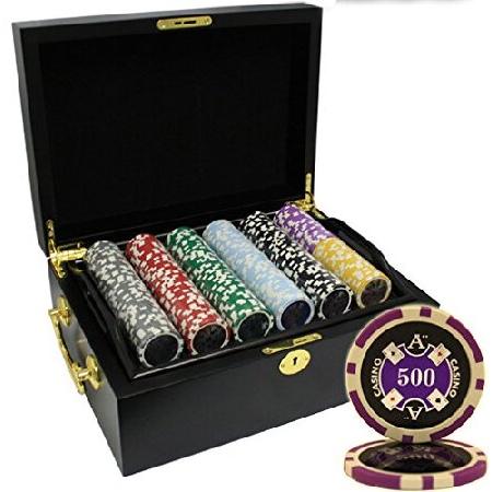 MRC 500pcs Ace Casino Poker Chips Set with Wood Case : テクノランチャー - 通販 ...