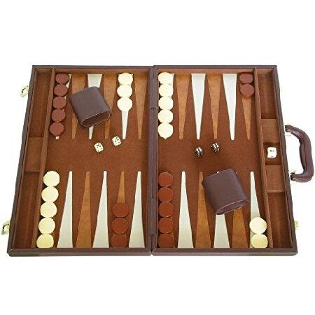 15" Deluxe Backgammon Set - Travel Case - Brown Board - Classic Board Games : new-b01gs6o1f4 ...