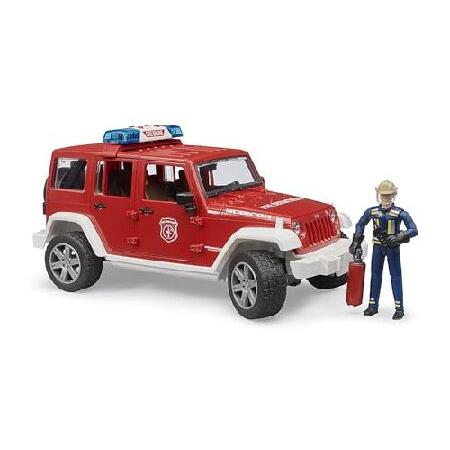 Bruder Jeep Rubicon Fire Rescue Vehicle with Electronic Emergency Siren ...