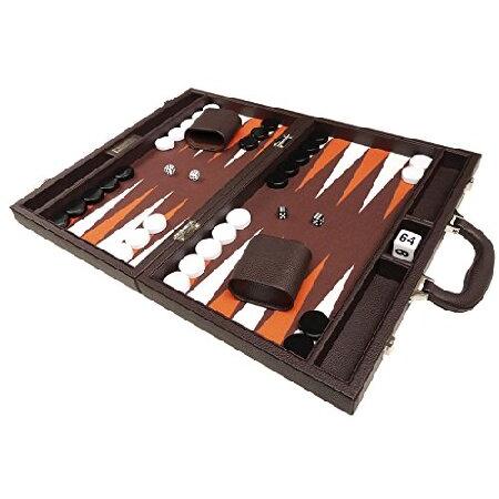 16-inch Premium Backgammon Set - Dark Brown Board, White and Orange Points : テクノランチャー - 通販 ...