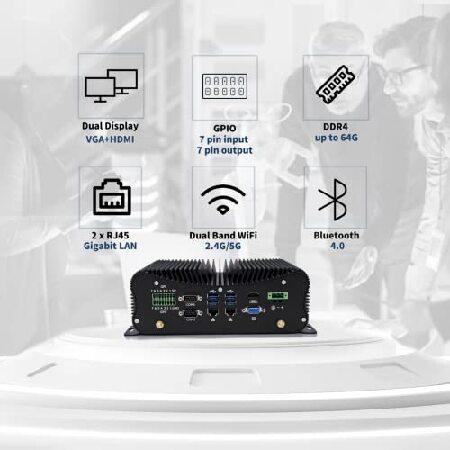 BASOARO Fanless Mini PC, Win 10 Pro Desktop Computer i5 8250U, 8G RAM ...